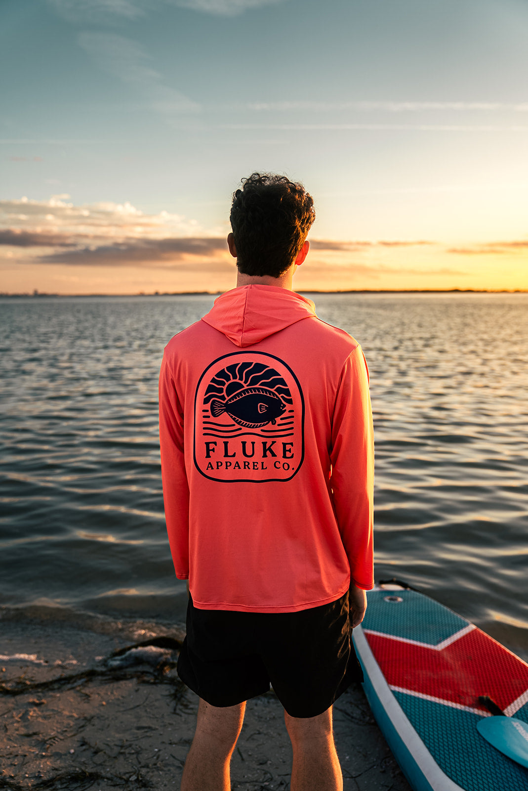Shore Born Hoodie - Coral – Fluke Apparel Co.
